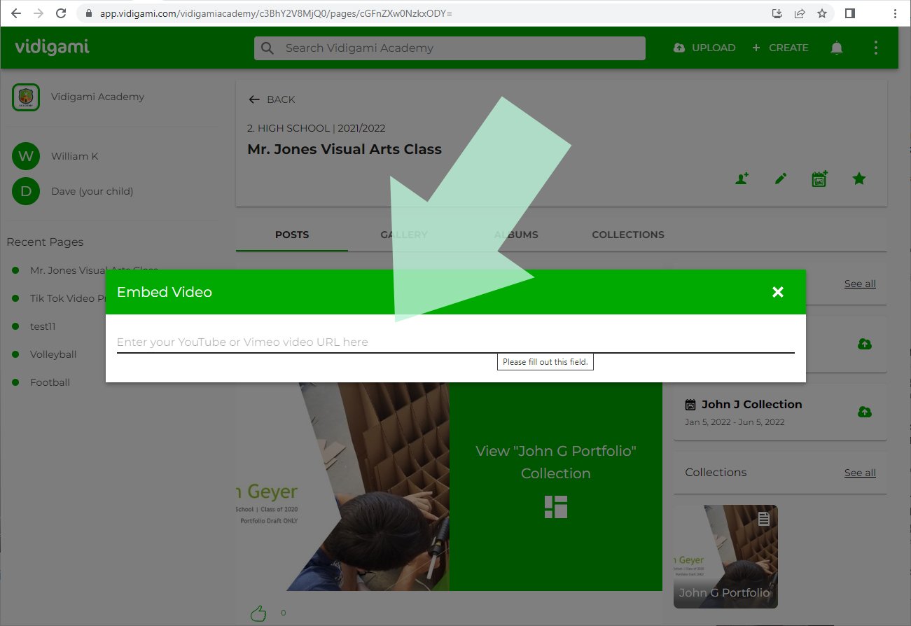 Embedding a Video from YouTube or Vimeo